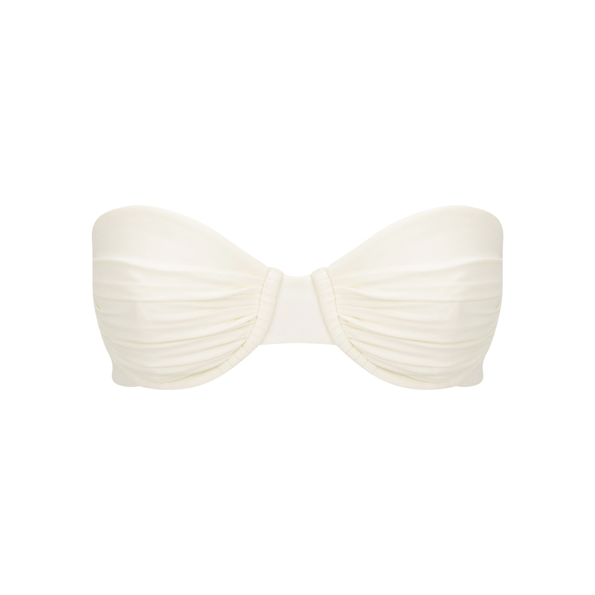 Solene Top - Ivory | Ivory Pleated Strapless Bikini Top – Sylk Swim